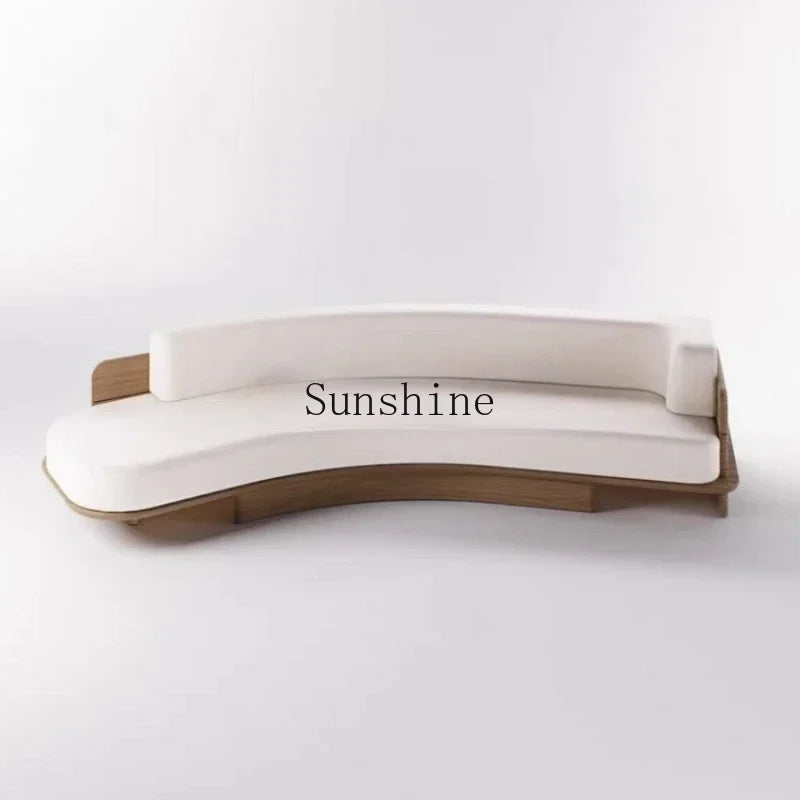 Nordic solid wood double three curved hotel clubhouse reception fabric ...