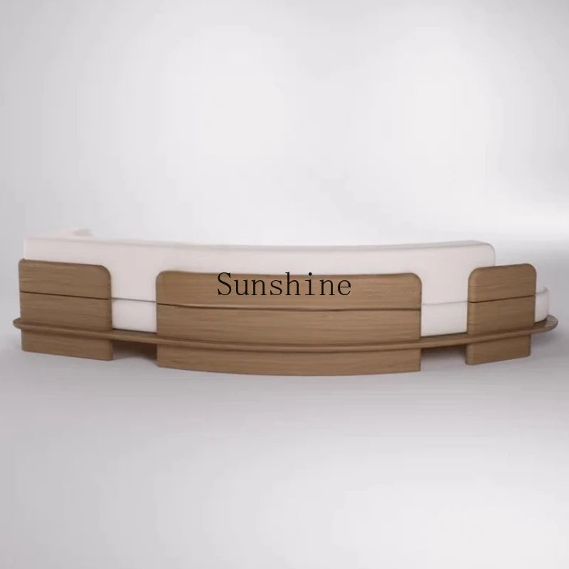Nordic solid wood double three curved hotel clubhouse reception fabric ...