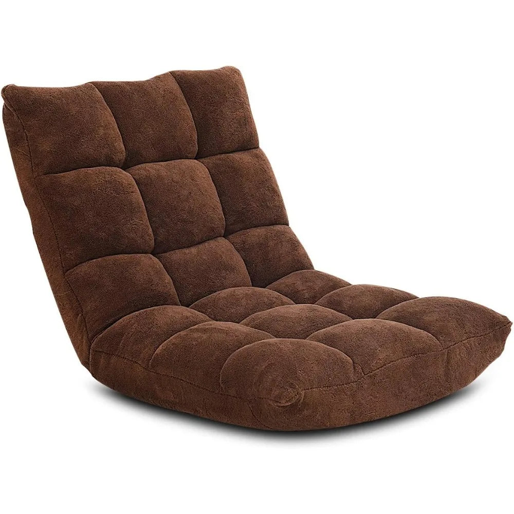 Adult Floor Gaming Chair - Coral Velvet, 14 Adjustable Positions, Thic ...